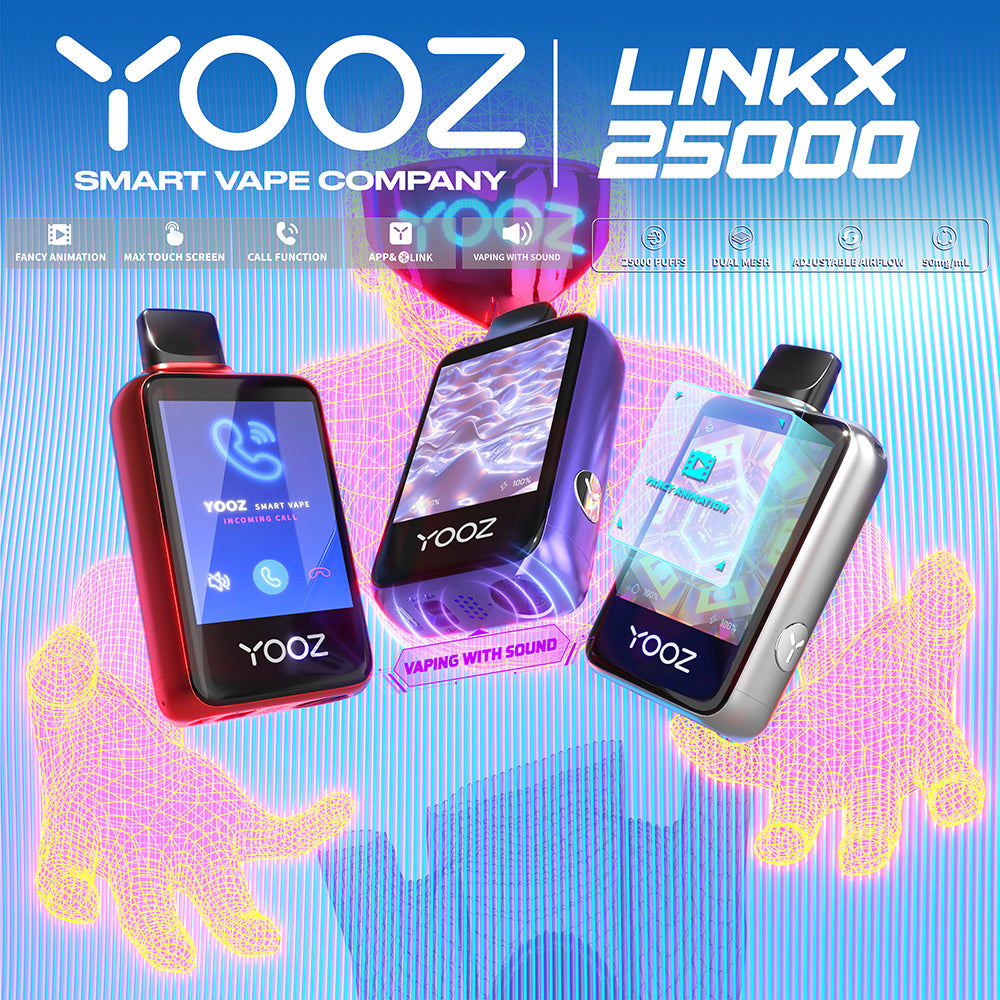 YOOZ Linkx 25K Disposable Vape - 25,000 Puffs, Touch Screen, USB-C – VapoRider