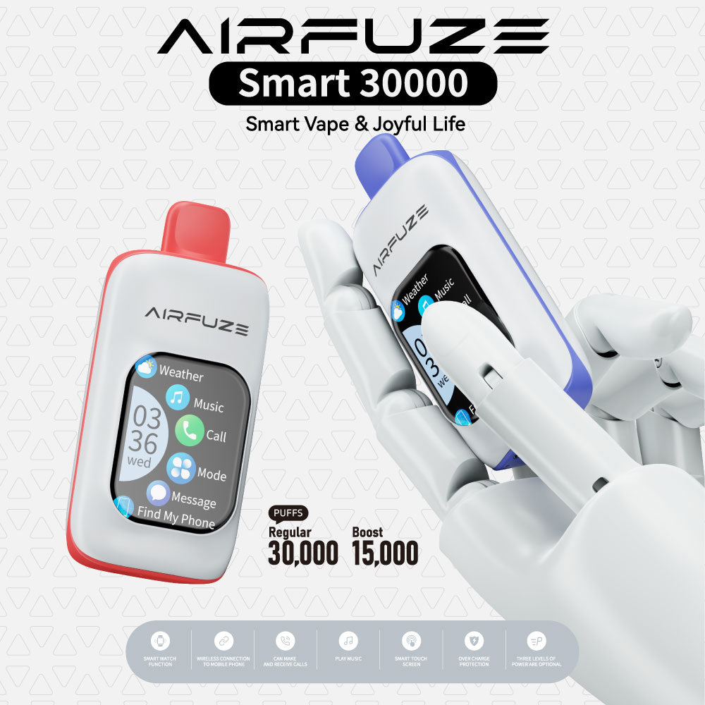 AIRFUZE Smart 30K Disposable | 30,000 Puff Smart Vape with Touchscreen ...