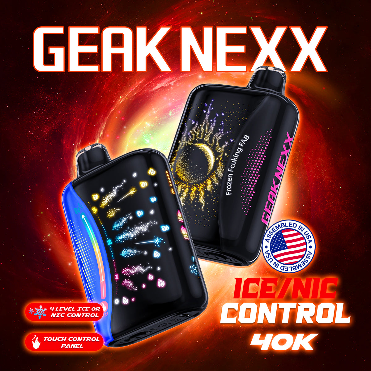 Assembled in USA | GEAK NEXX 40K Disposable Device – Nic/Ice Control ...