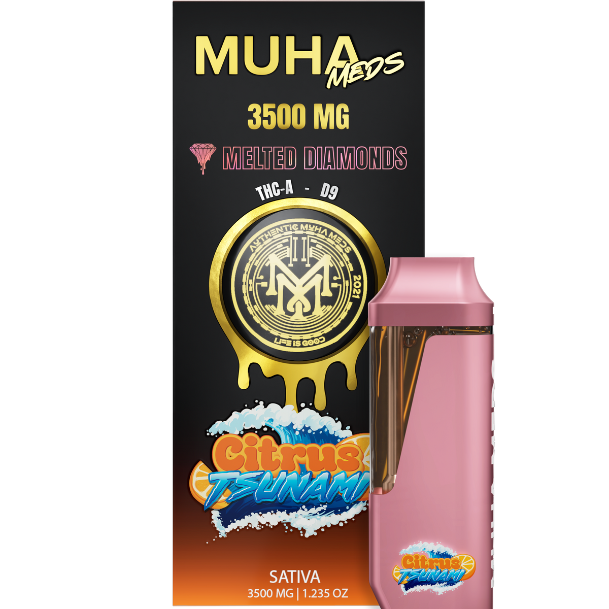 Muha Meds Melted Diamonds Disposable | 3.5G THCa + Delta-9 Live Resin ...