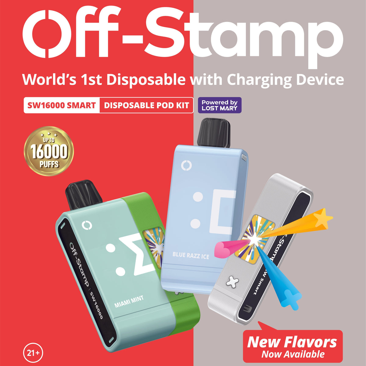 Off Stamp Sw16000 | Disposable Kit Powered By Lost Mary – 16000 Puffs ...