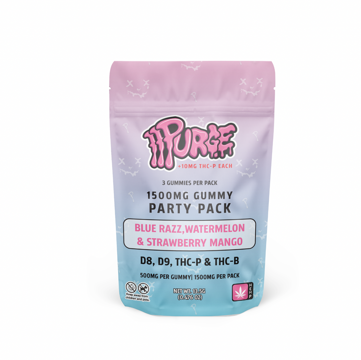 PURGE Party Pack THC-P Gummies – 1500MG, Assorted Flavors – VapoRider PURGE Party Pack THC-P Gummies – 1500MG, Assorted Flavors – VapoRider