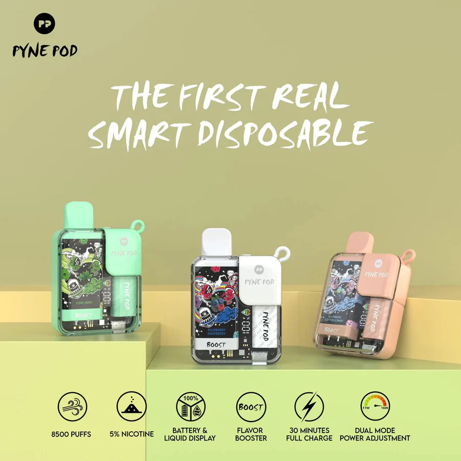 Pyne Pod - 8500 Puffs, Rechargeable, Mesh Coil Vape| VapoRider