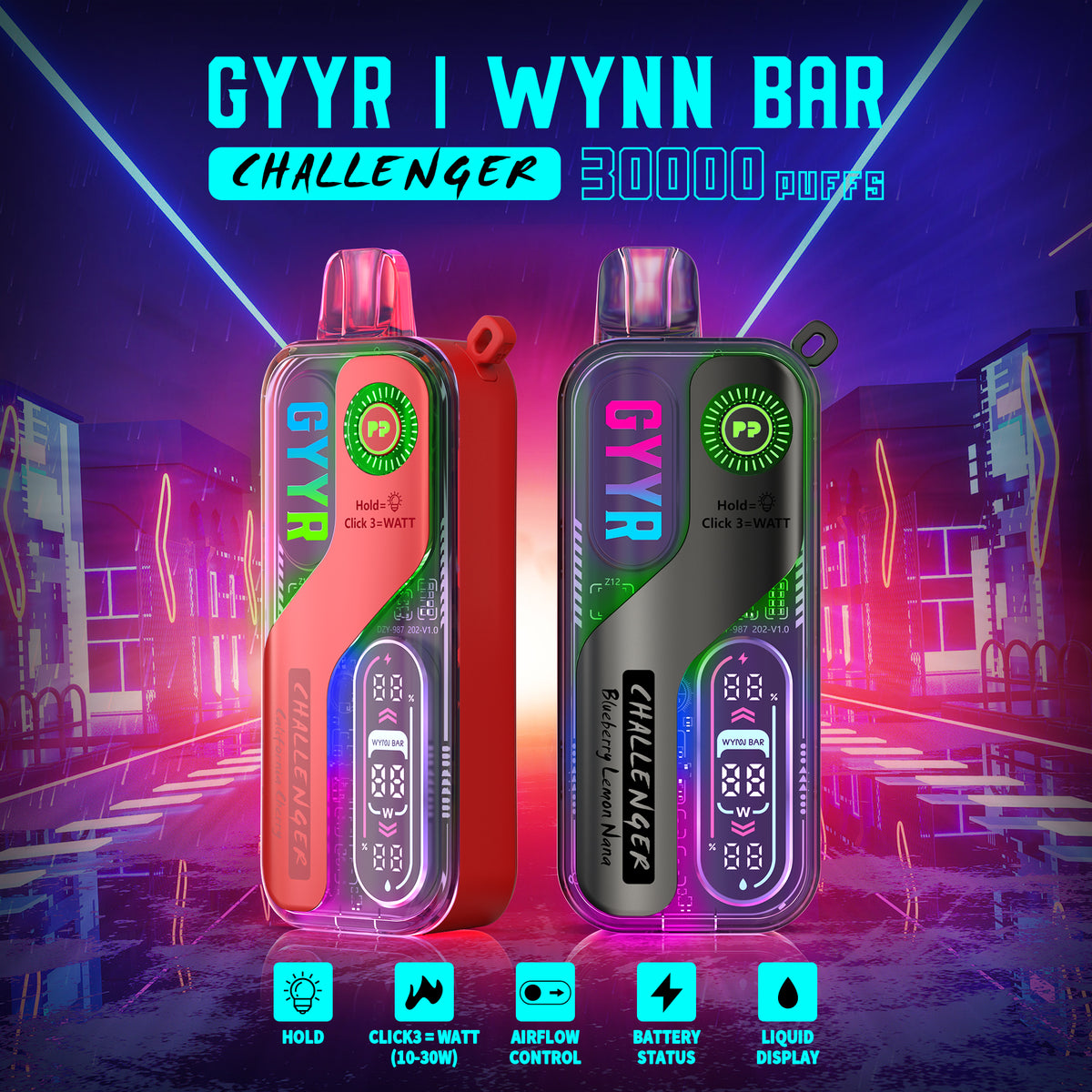 GYYR x Wynn Bar Challenger 30k Puff Vape Disposable - 30000 Puffs ...