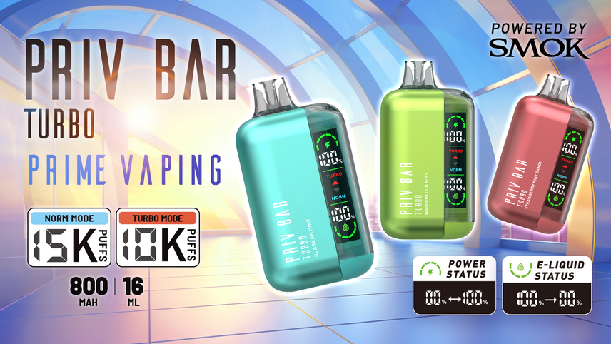 Priv Bar 15K Turbo Disposable | 15,000 Puffs, Adjustable Airflow & USB ...