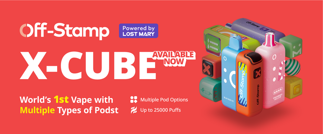 Off-Stamp X-CUBE Classic Cube 25K Pod – 25,000 Puffs Powered by Lost ...